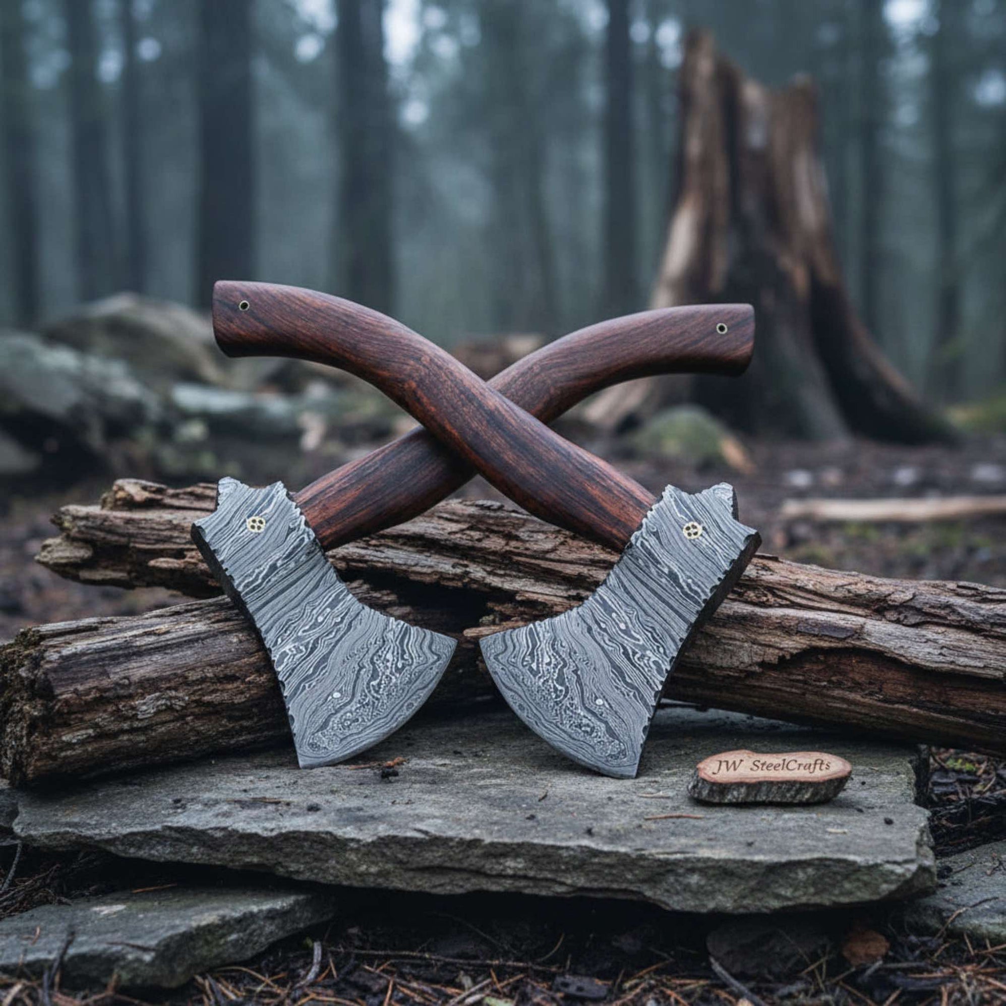Authentic Norse Skeggøx Bearded Axe Set, Hand Forged Damascus Viking A ...