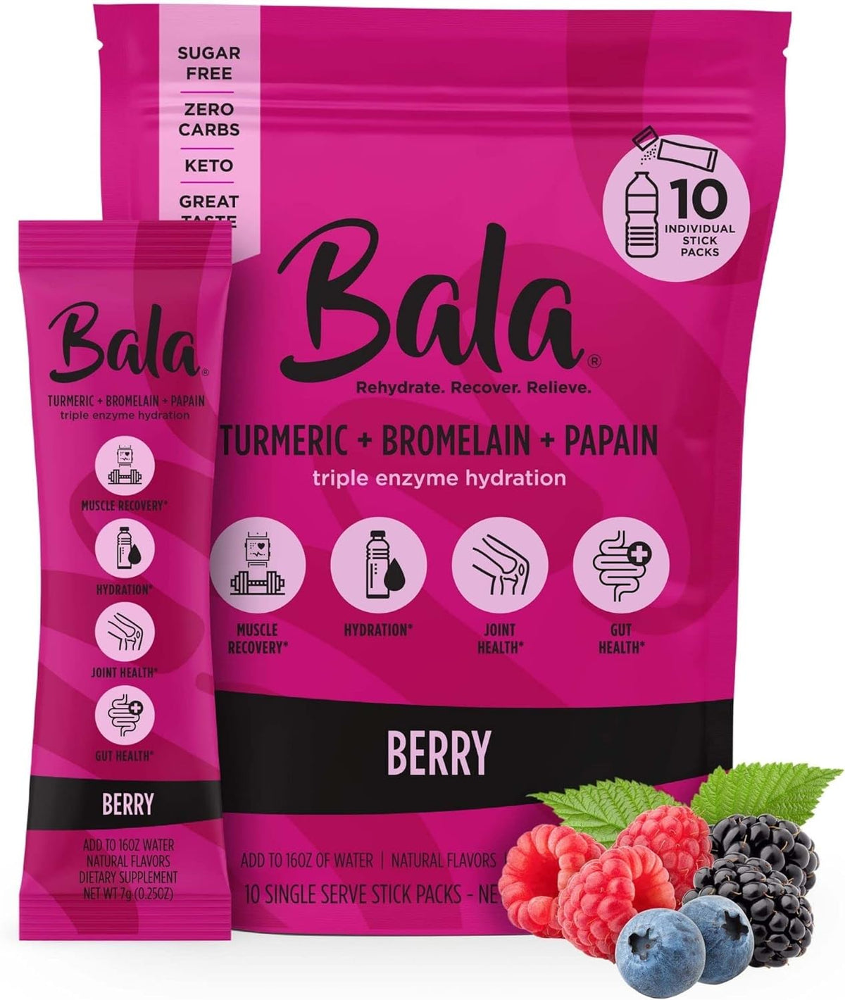 Bala Electrolyte Berry Hydration Sticks, Pack of 8 — Specialty Food Source