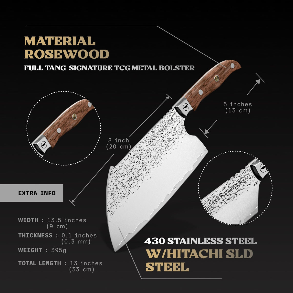 Grizzly Serbian Cleaver | Forged Japanese San Mai Steel — Specialty ...