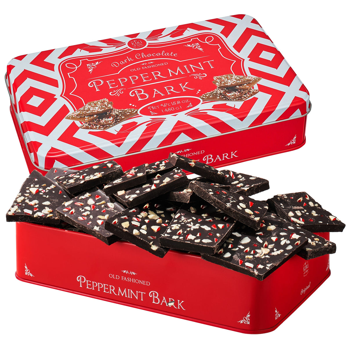 Dark Chocolate Premium Peppermint Bark - 450G Holiday Bark Assorted Sq ...
