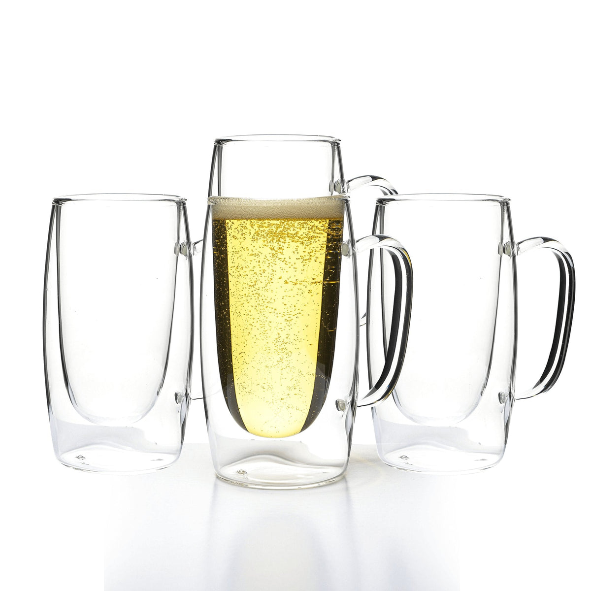 Double Walled Beer Drink Glass Mug with Handle - 12.5oz — Specialty ...