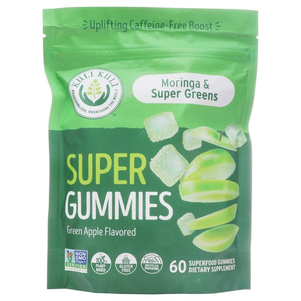 Kuli Kuli Organic Moringa Superfood Powder Gummies (Pack of 60 ...