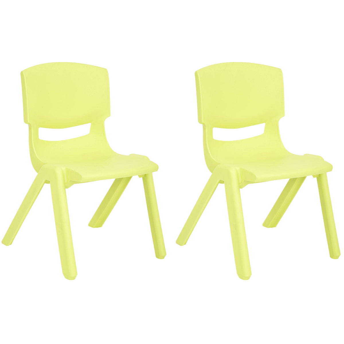 JOON Stackable Plastic Kids Learning Chairs, Lime, 20.5x12.75X11 Inche ...
