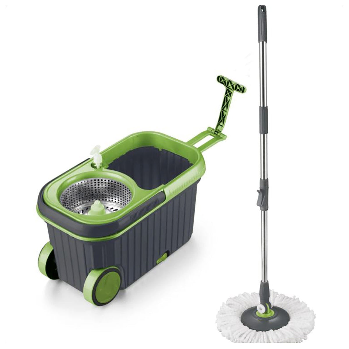 Premius It's EZ Spin Mop with Rolling Bucket Set, Green-Black ...