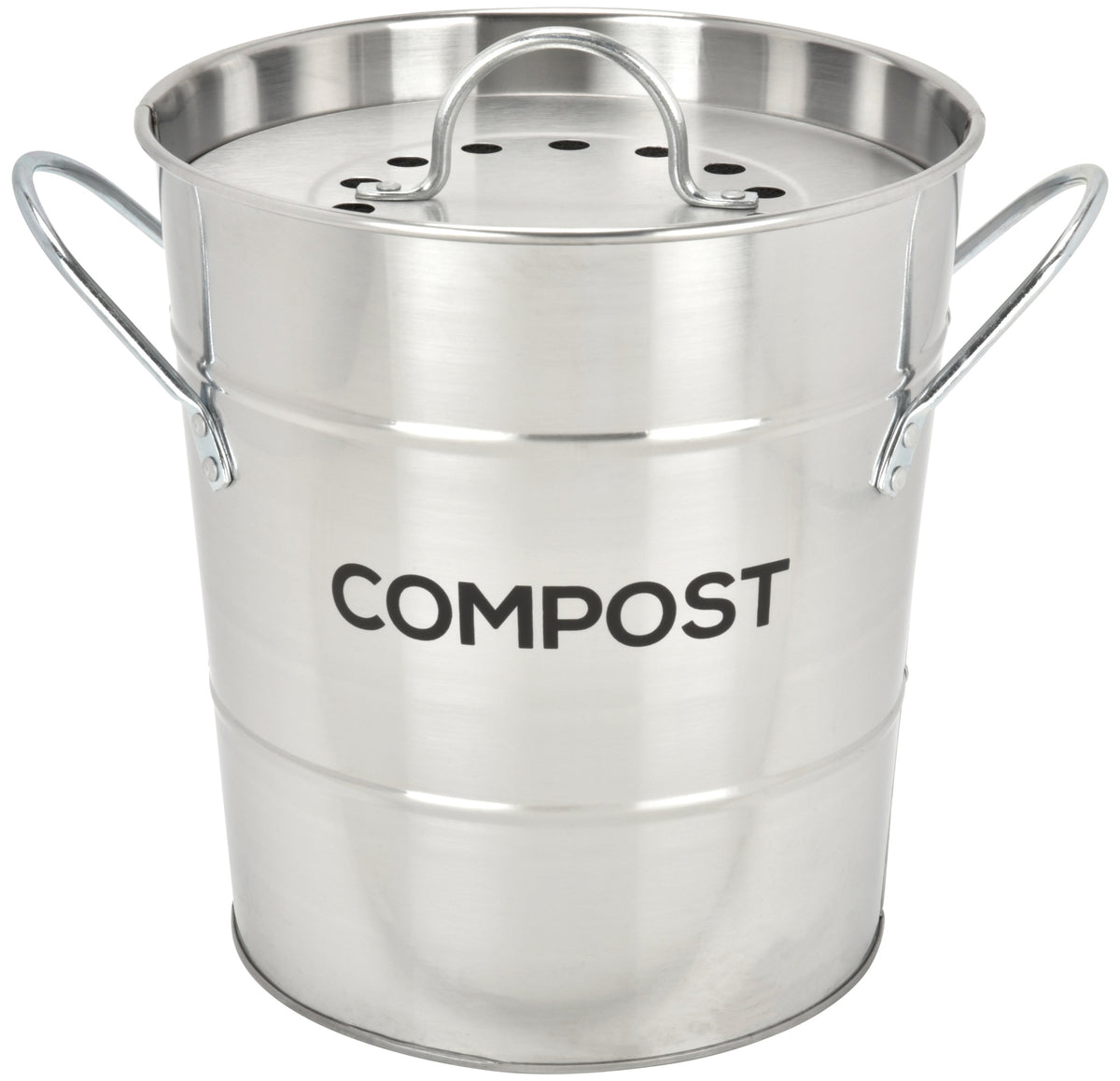 Spigo Steel Kitchen Compost Bin With Vented Charcoal Filter and Bucket ...