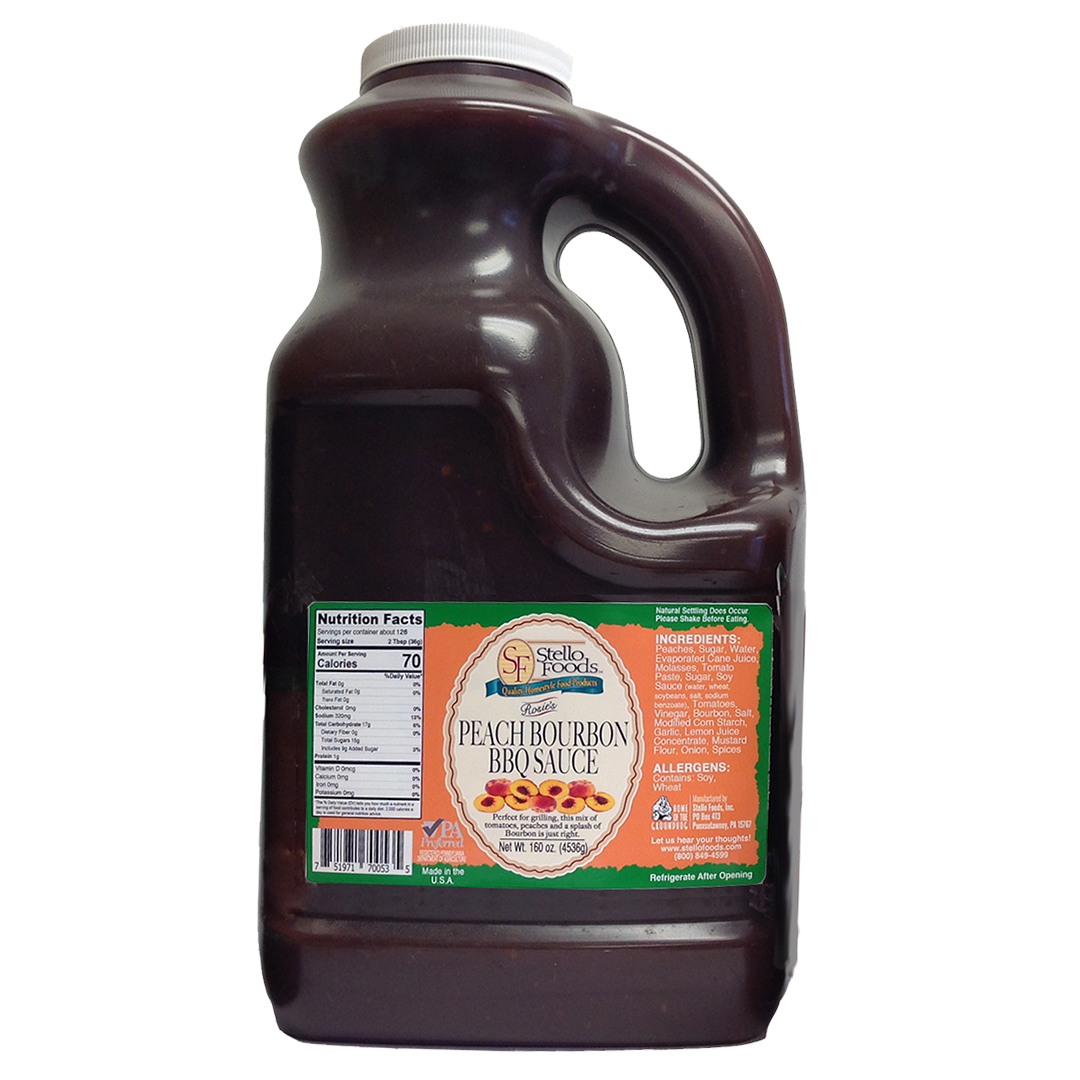 Stello Foods - Rosie's Peach Bourbon BBQ Sauce 160 oz — Specialty Food ...