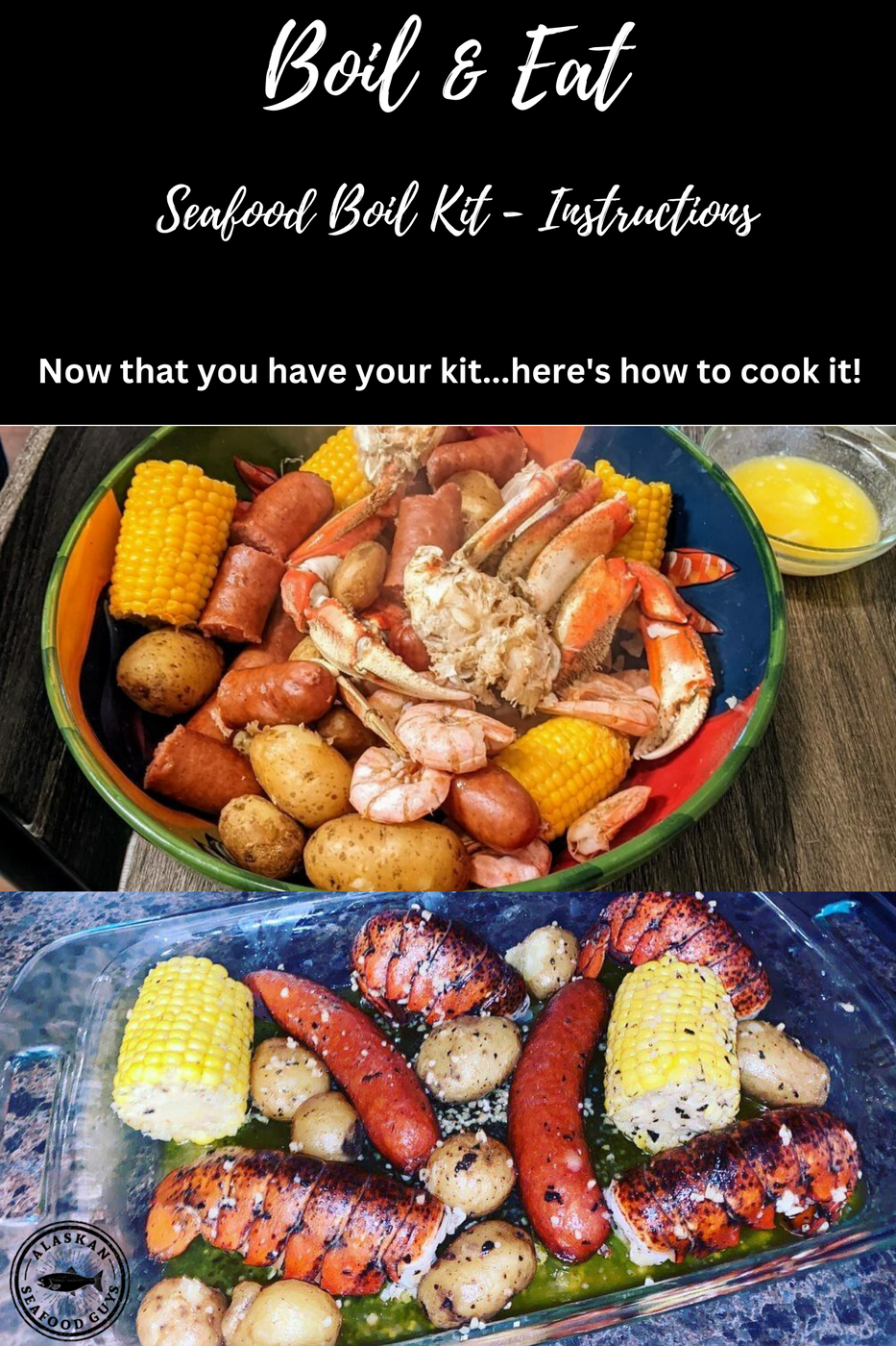6 Person Seafood Boil Kit COMBO: Lobster Mania, Crab, Shrimp + 3 Butte ...
