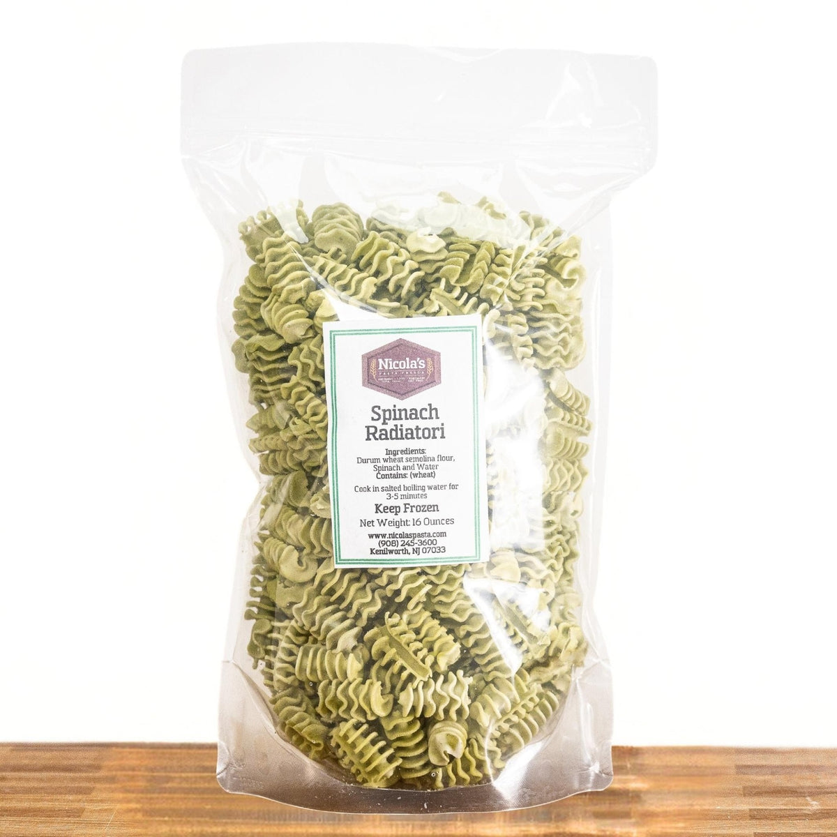 Fresh Spinach Radiatori Pasta — Specialty Food Source