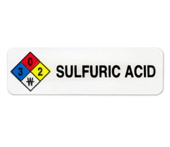 "Sulfuric Acid" HMIG Safety Labels, 0.75" x 2.5", 250/ROLL — Specialty ...
