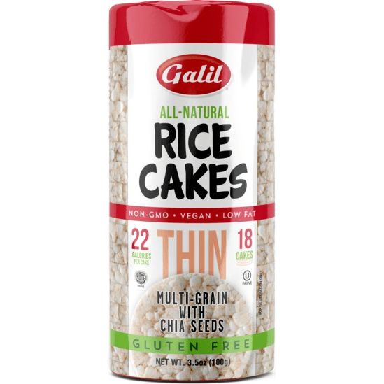 Thin Multigrain Rice Cakes | Round | Chia & Salt | 3.5 oz | Galil ...