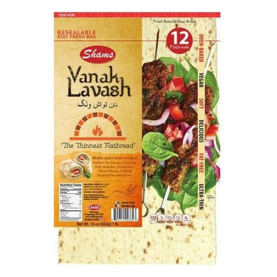 Vanak Lavash Ultra-Thin Flat Bread, Shams — Specialty Food Source