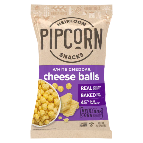 Pipcorn Cheese Balls: Crunchy White Cheddar Goodness in Convenient 4.5 ...