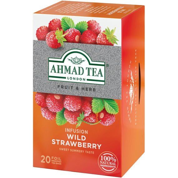 Wild Strawberry Infusion Fruit Tea - Herbal | 20' Tea Bags | Ahmad Tea ...
