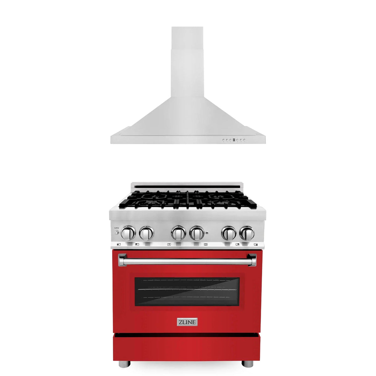 ZLINE 30" Bundle Range RA-RM-30 & Wall Range Hood KB-30, 2KP-RARMRH30 ...