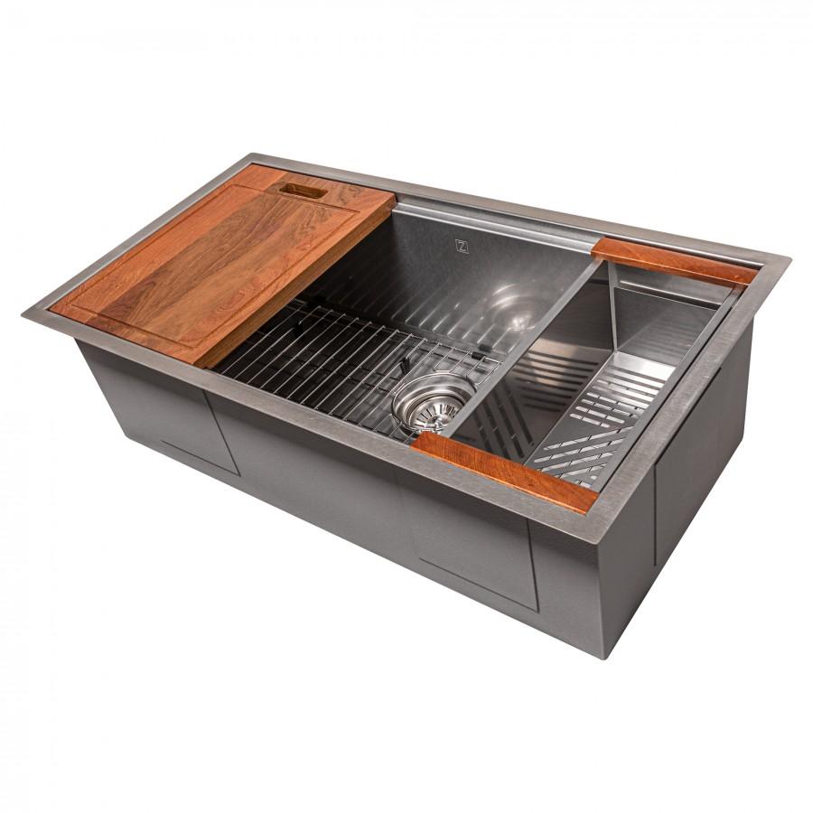 ZLINE 33" Undermount Single Bowl Ledge Sink Stainless Steel, SLS-33S ...